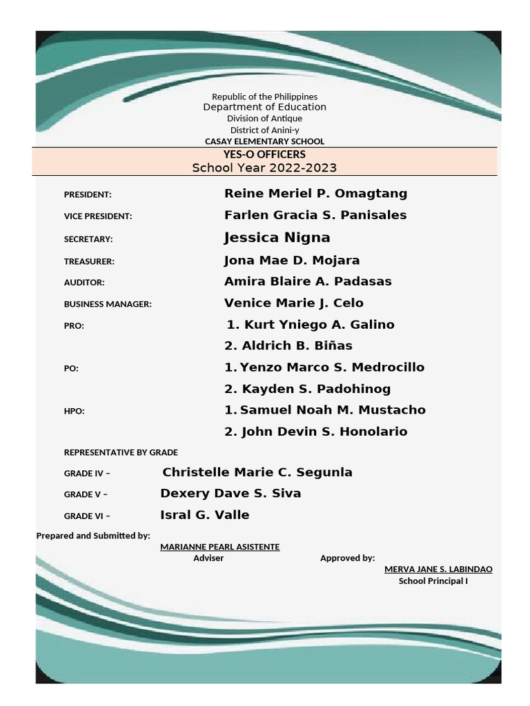 Yes-O Officers | PDF