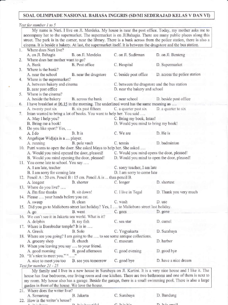 Olimpiade Bahasa Inggris 2 Pdf Room Home