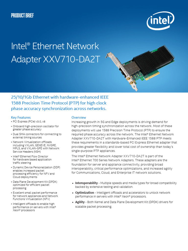 Ethernet Network Adapter Xxv710 Product Brief | PDF | Network Interface Controller | Computer ...