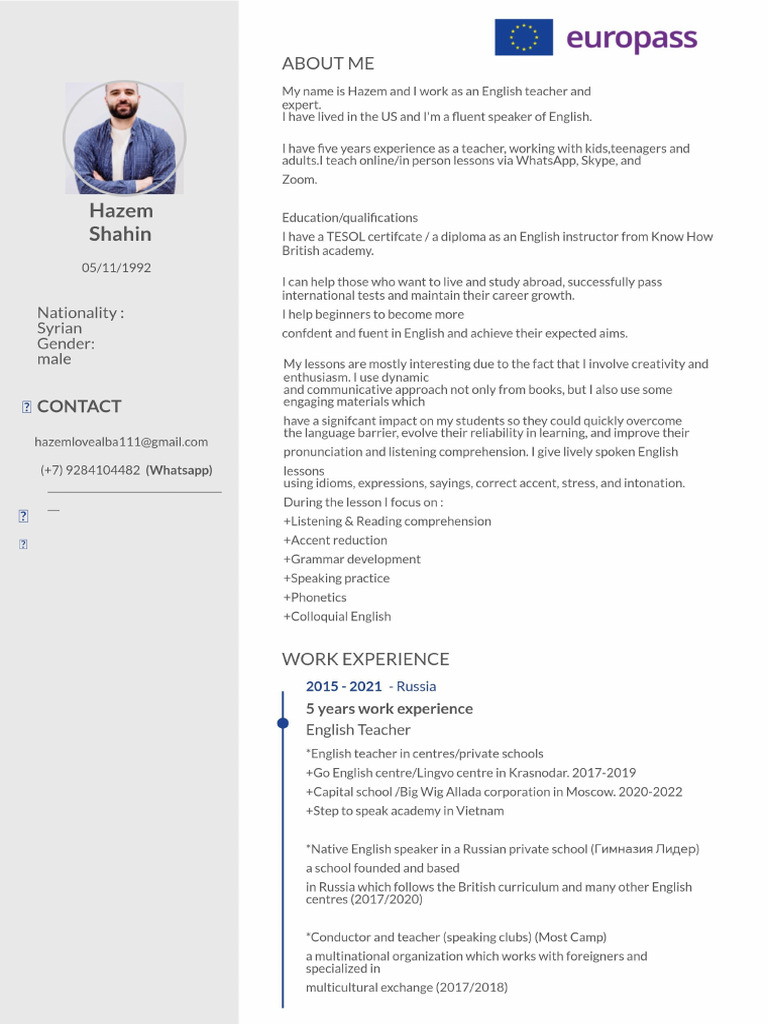 CV English 6 | PDF