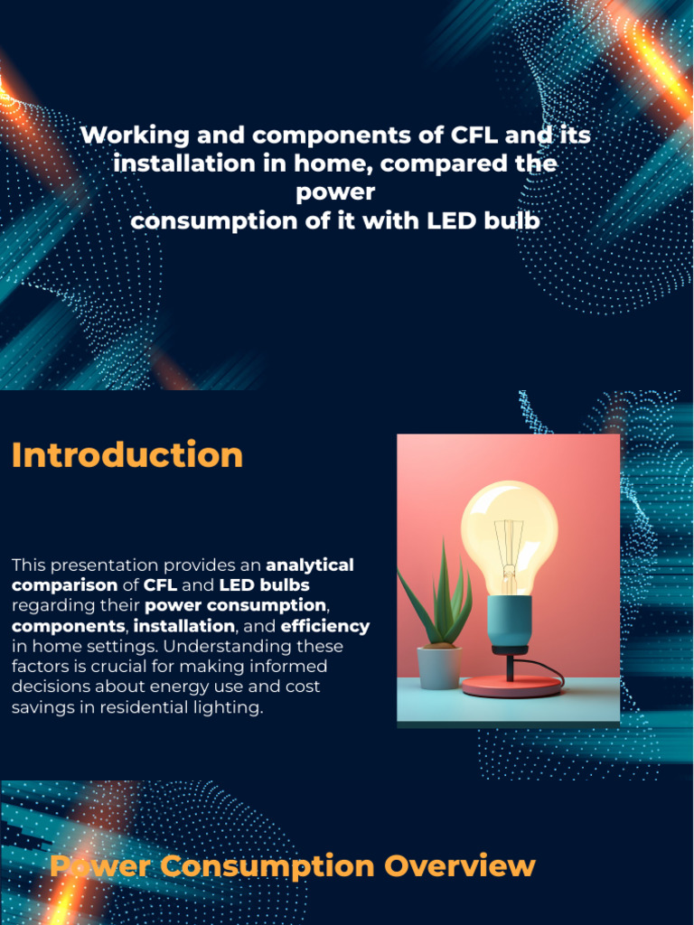 Slidesgo An Analytical Comparison of CFL and Led Bulb Power Consumption Components Installation ...