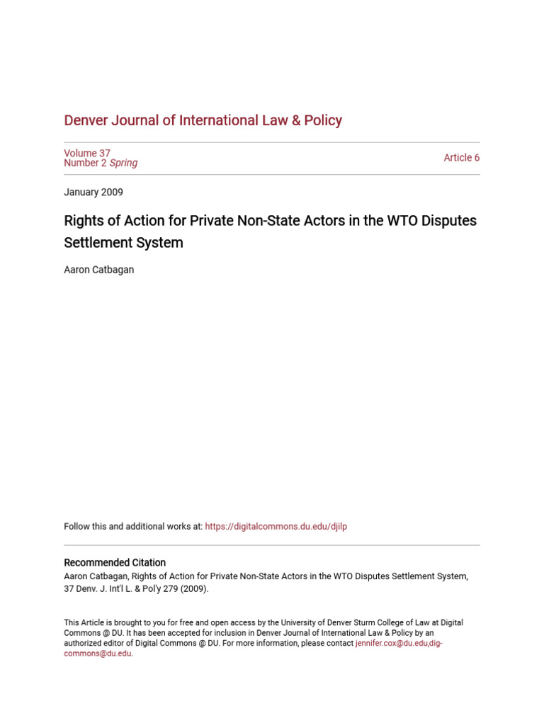 Rights of Action For Private Non-State Actors in The WTO Disputes-5 ...