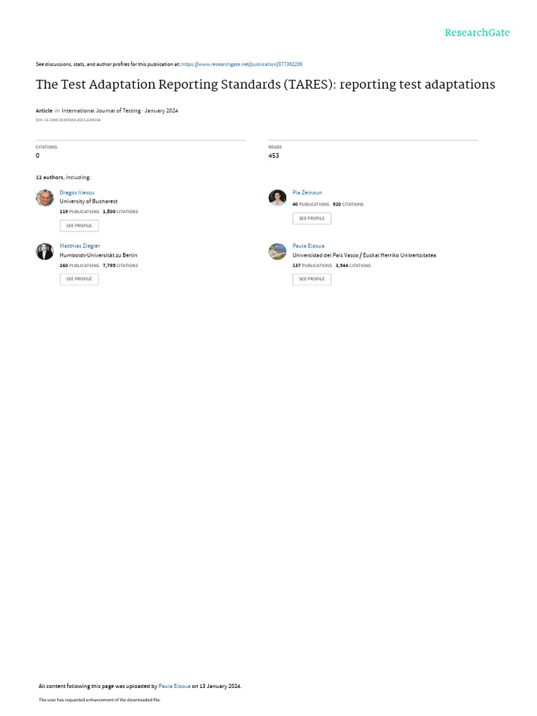 2024 Iliescuetal The Test Adaptation Reporting Standards ...