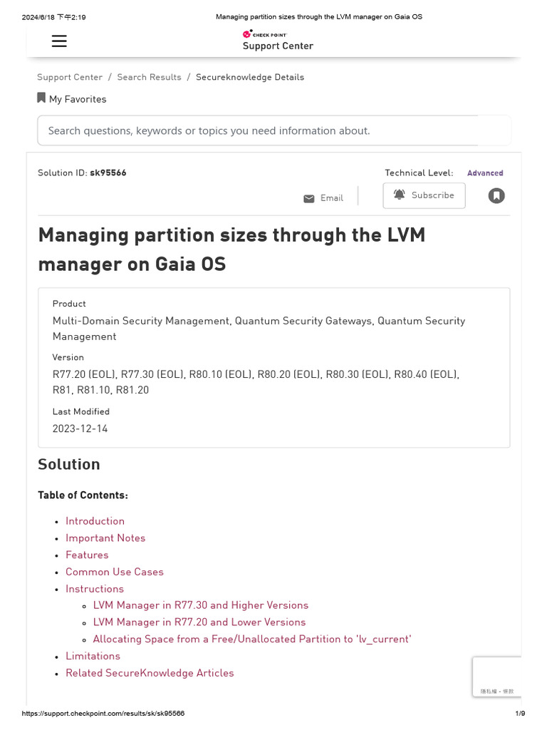 Managing partition sizes through the LVM manager on Gaia OS | PDF | Booting | Cloud Computing