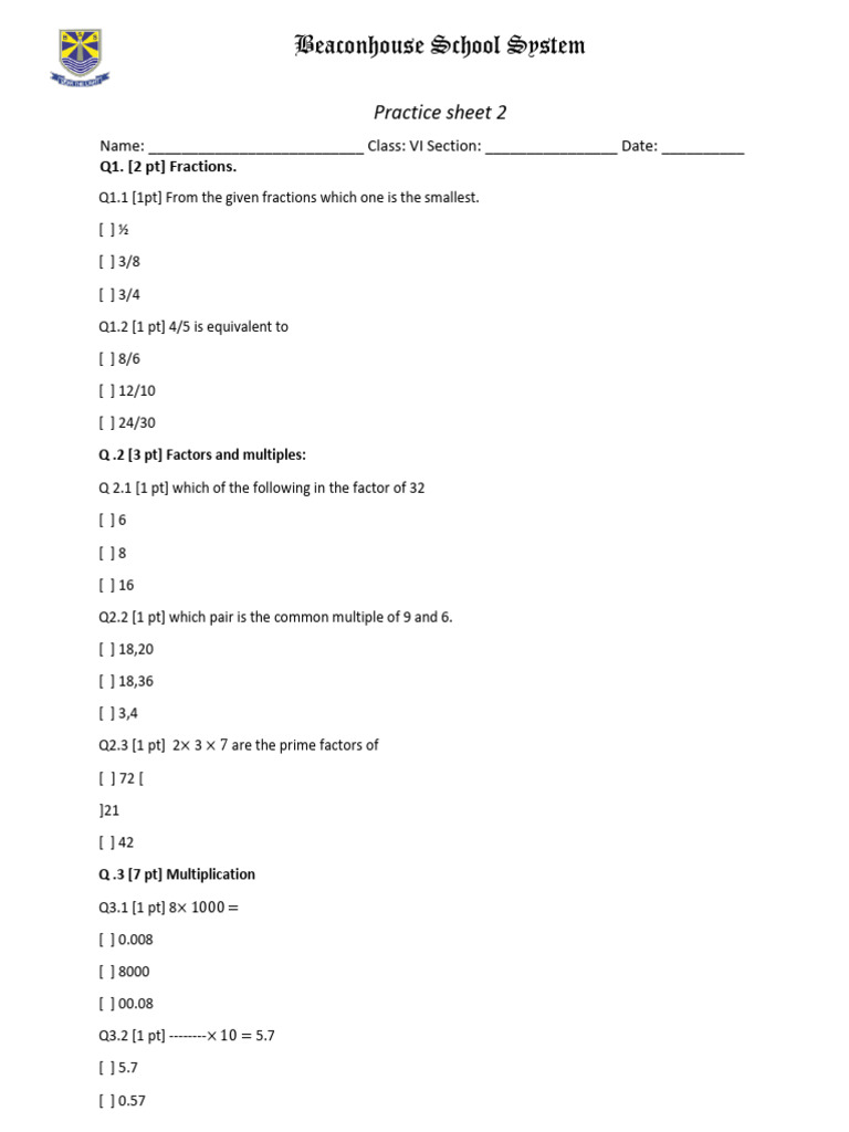 Practice Sheet 2 | PDF