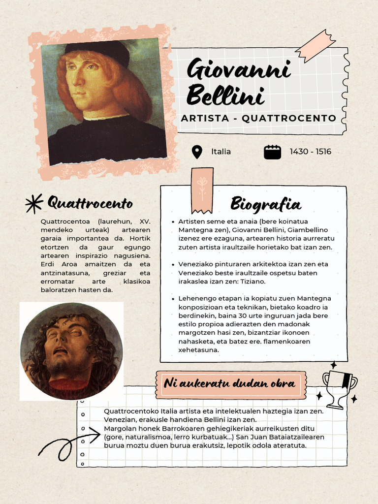 Poster Giovanni Bellini - Daniel Trifon | PDF