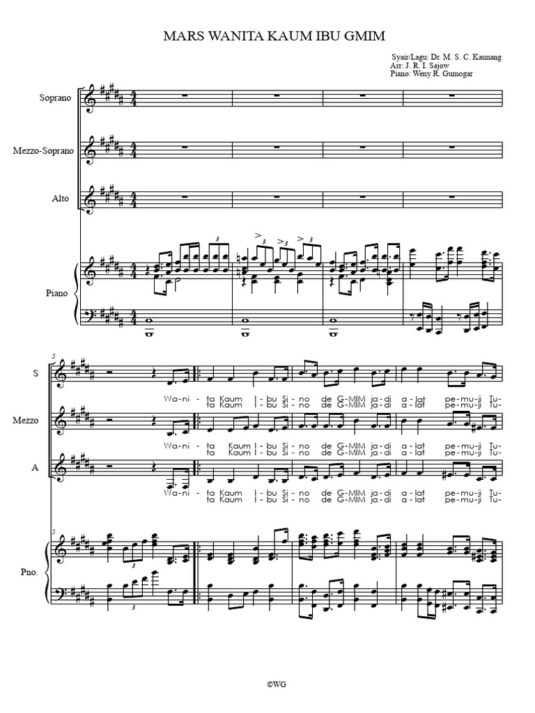 Mars Kaum Ibu Gmim New Revisi Fix | PDF