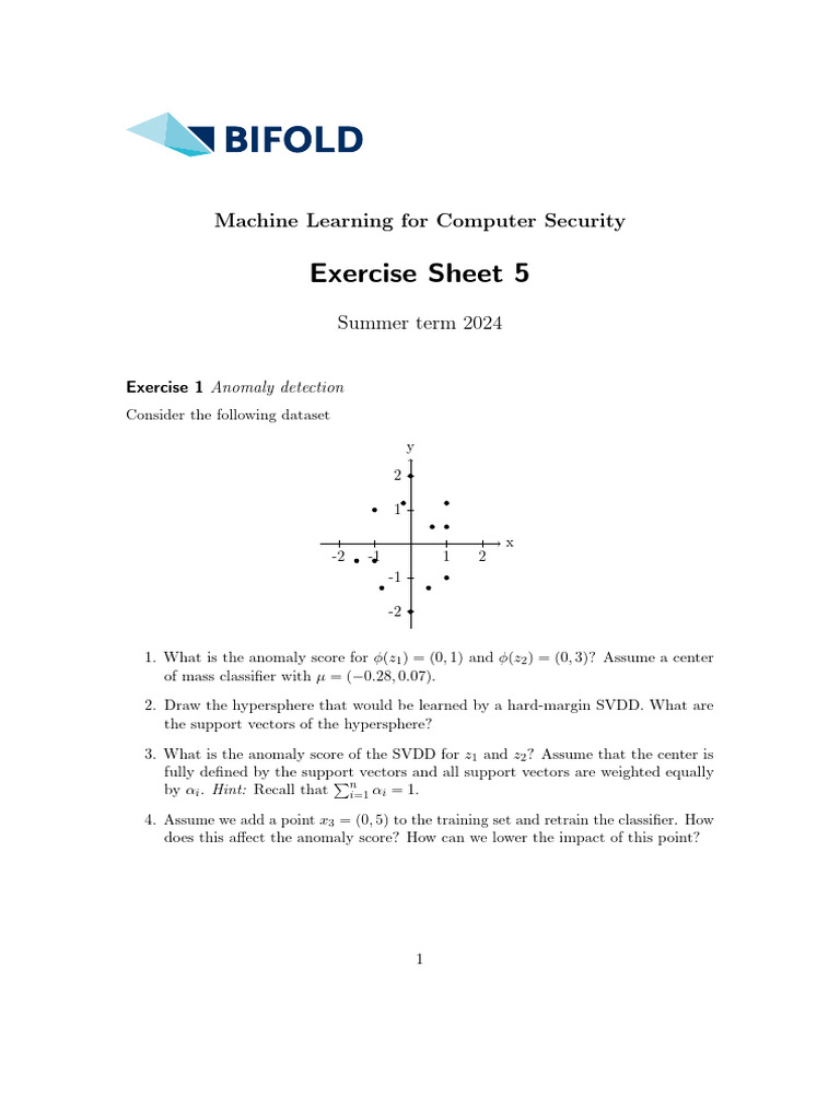 Mlsec Exercise 5 Solutions | PDF | Computer Data | Algorithms