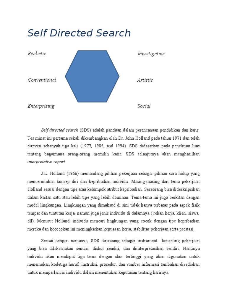 Self Directed Search | PDF