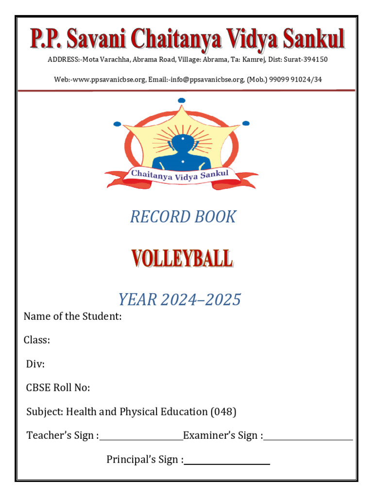 12th Pe Record Book | PDF | Volleyball | Abdomen