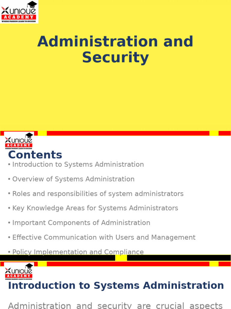 Systems Administration and Security | PDF | System Administrator | Computer Network