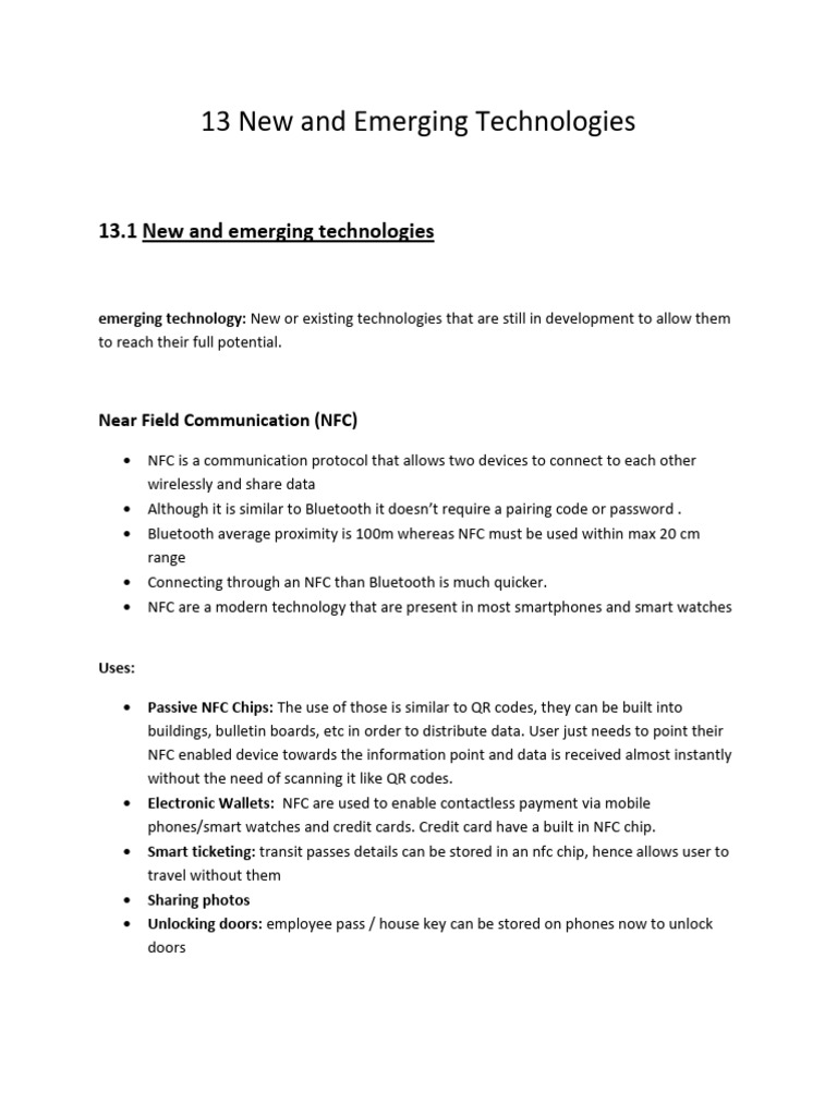 Overview of 13 Emerging Technologies | PDF | Holography | Augmented Reality