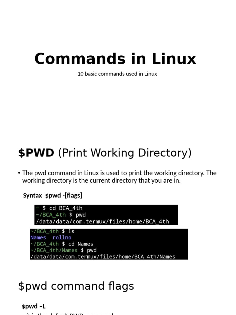 Linux Commands Presentation Pdf File Transfer Protocol Computer File