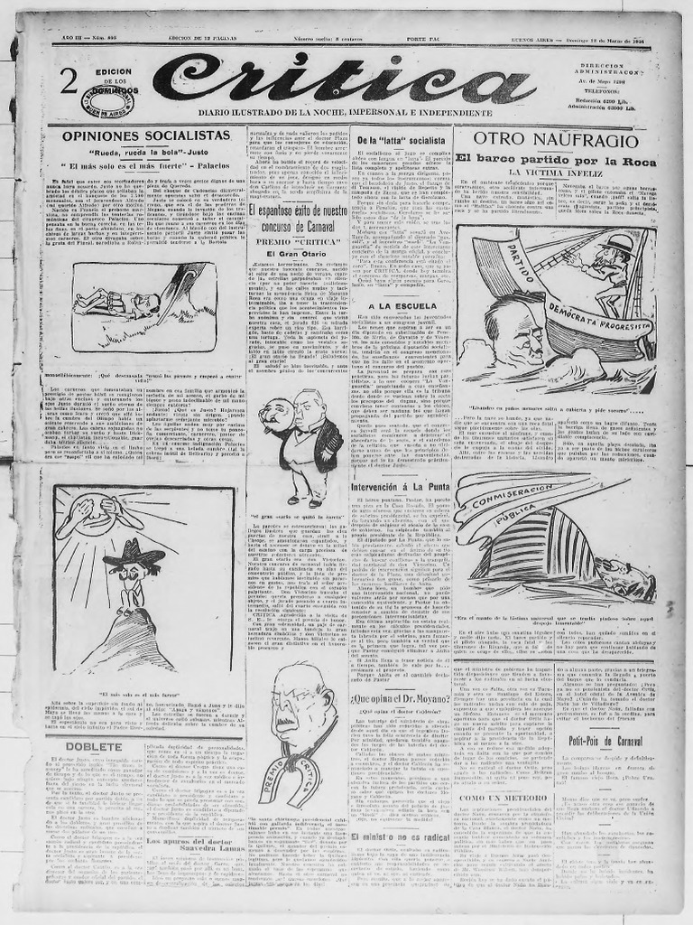 Diario Critica 1916 Marzo | PDF