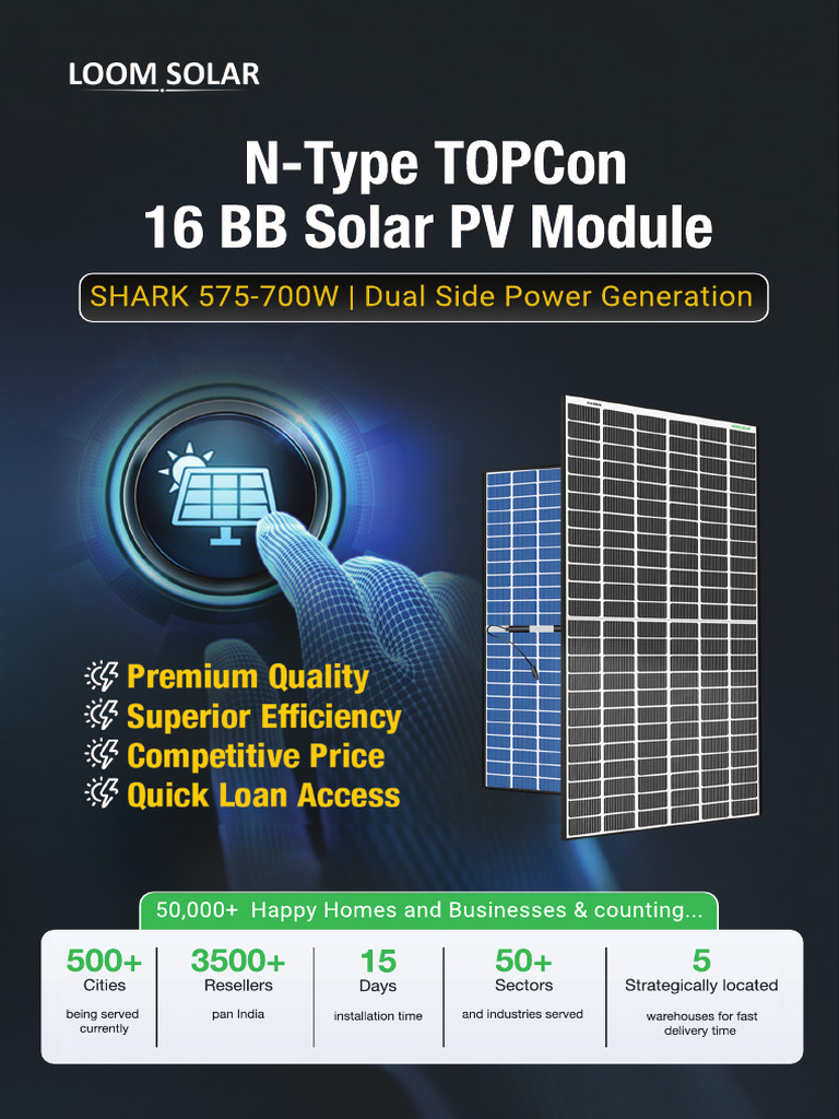 Shark 575W Bifacial TOPCon N Type Module 16BB | PDF | Physical ...