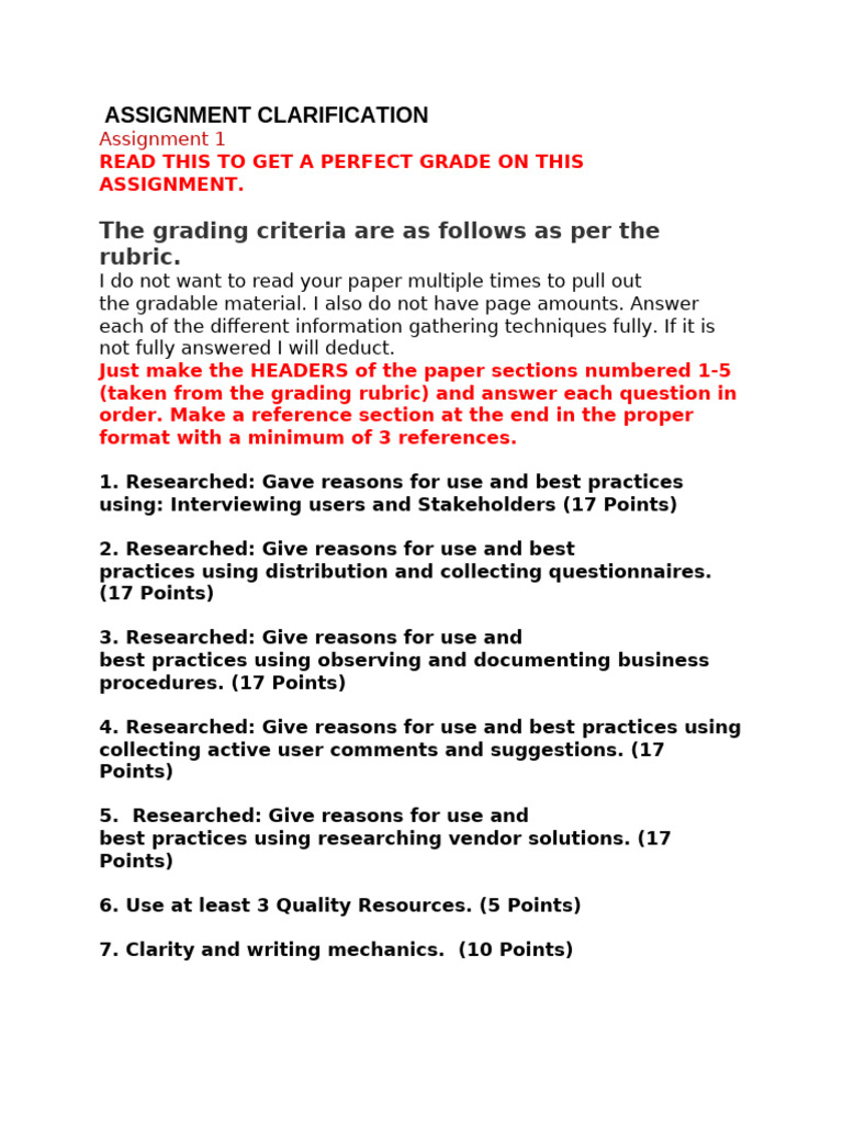 Assignment Clarification | PDF