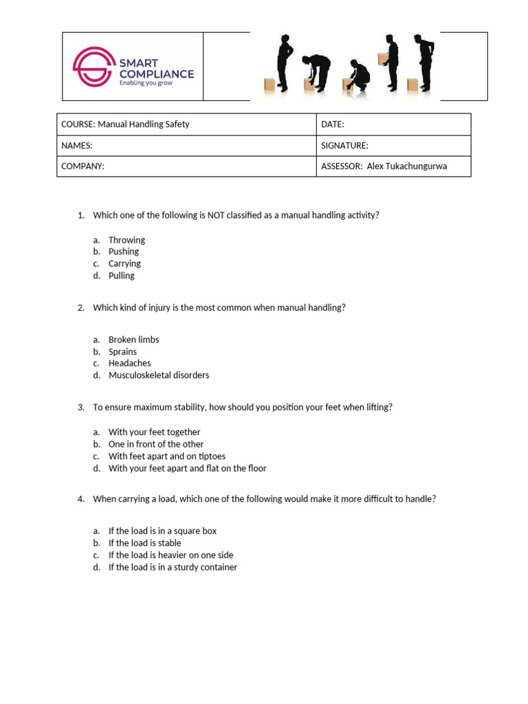 Manual Handling Assessment | PDF