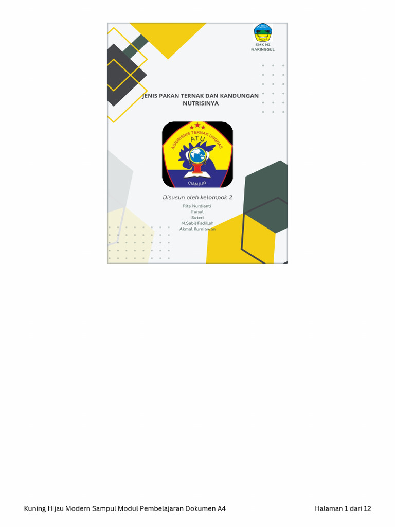 Kuning Hijau Modern Sampul Modul Pembelajaran Dokumen A4 | PDF