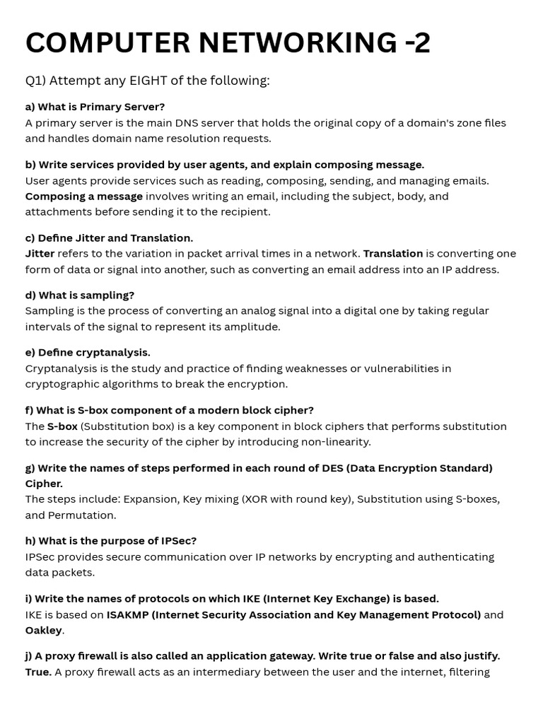 Computer Networking -2 | PDF | Encryption | Computer Network