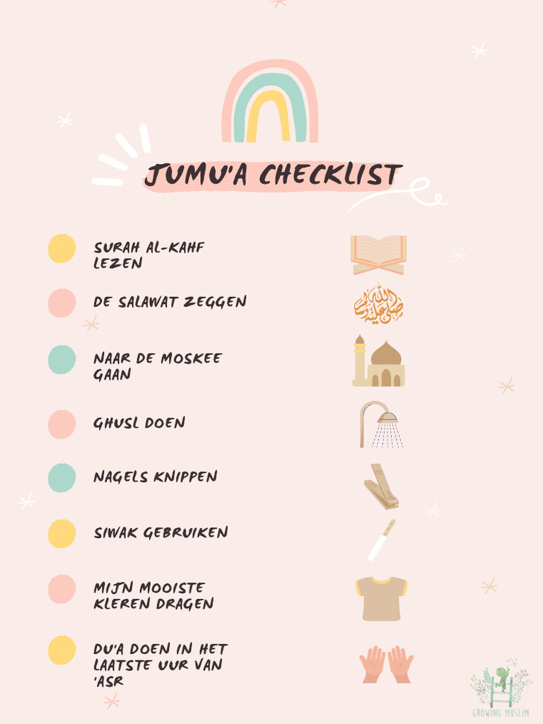 Jumua Checklist Growing Muslim MEISJES | PDF