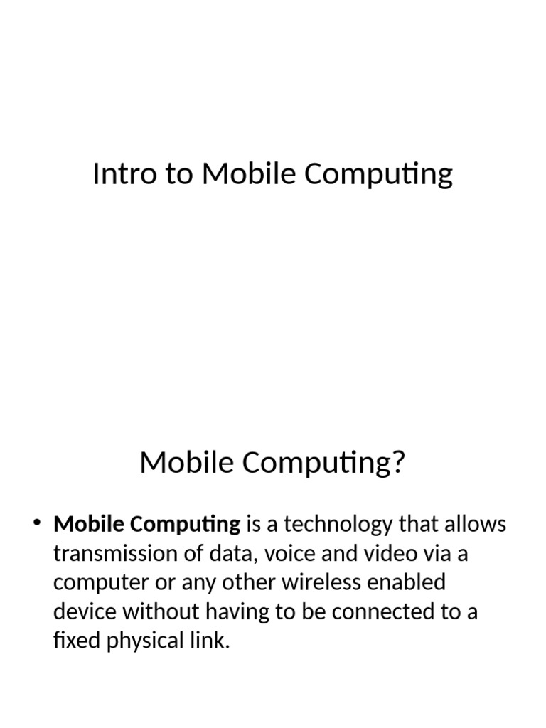 Intro To Mobile Computing | PDF | Business