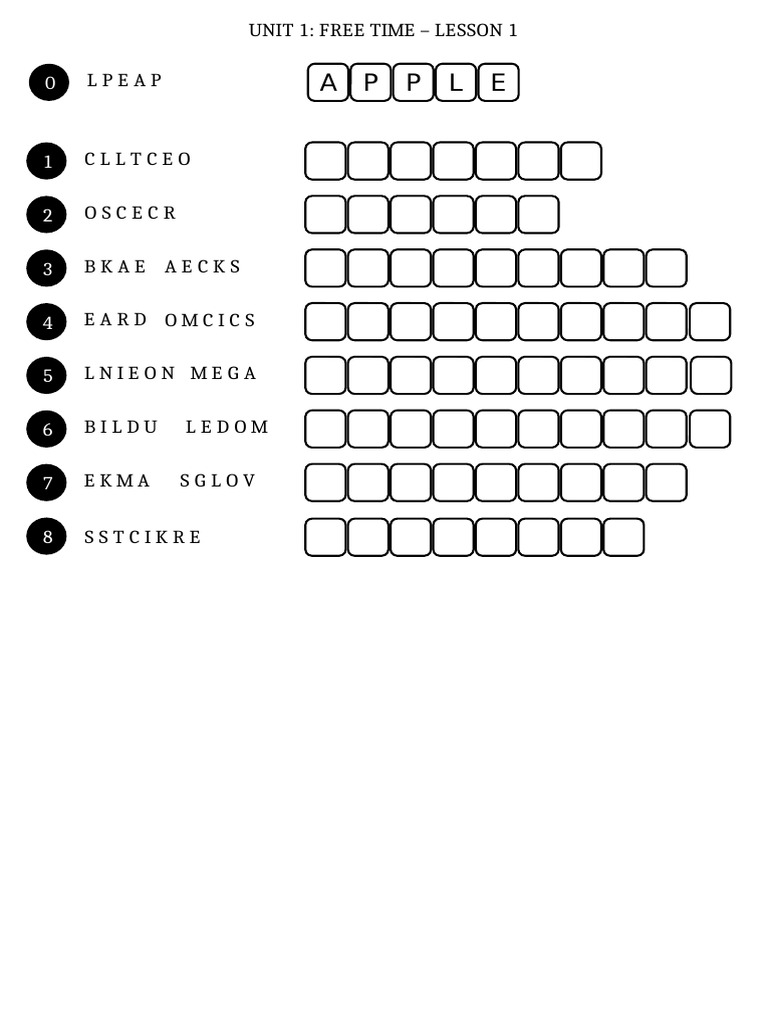 Unscrable Template | PDF