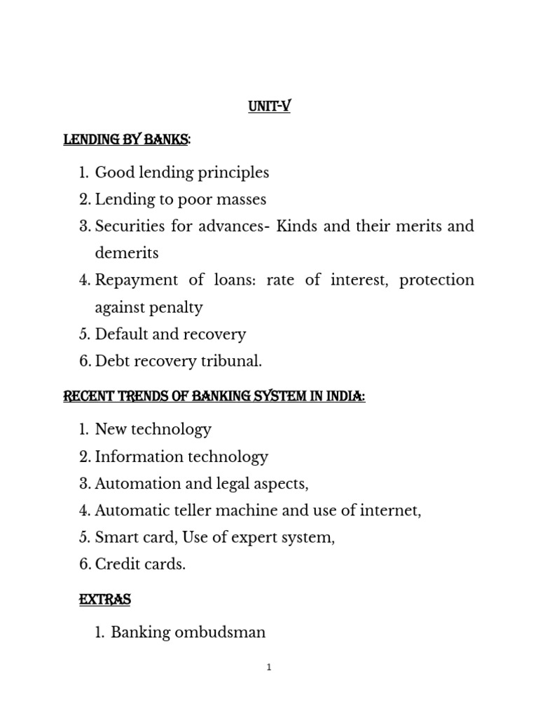 Principles of Bank Lending in India | PDF | Loans | Interest