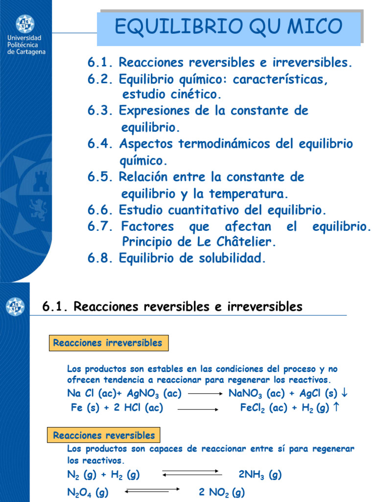 Equilibrio Químico Avanzado | PDF | Equilibrio químico | Ramas de la termodinámica
