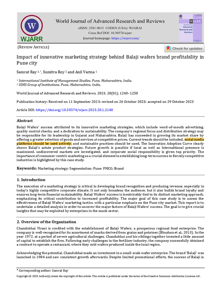 Balaji Wafers Case study | PDF | Brand | Marketing