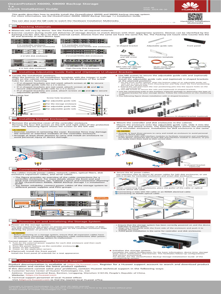 OceanProtect X6000/X8000 Installation Guide | PDF | Computer Data ...