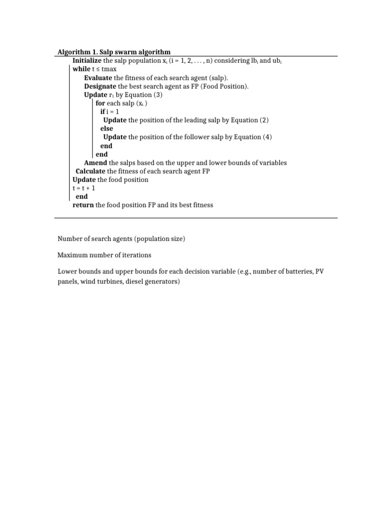 Salp Swarm Algorithm | PDF Salp Swarm Algorithm | PDF
