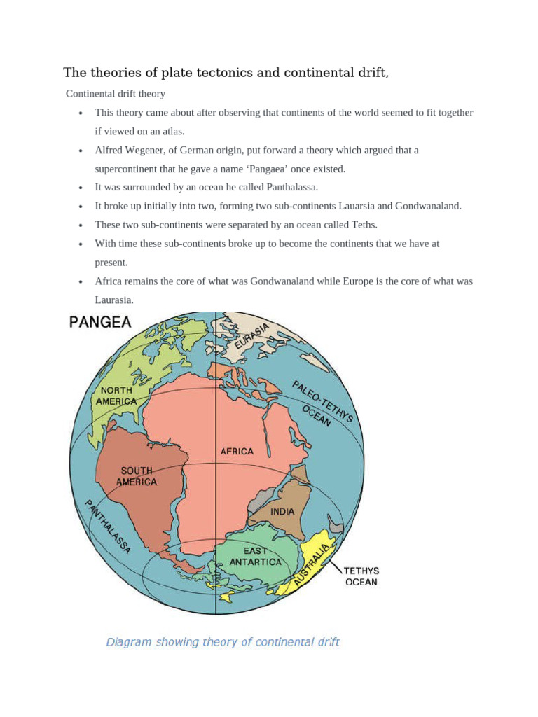 The Theories of Plate Tectonics and Continental Drift | PDF | Plate ...