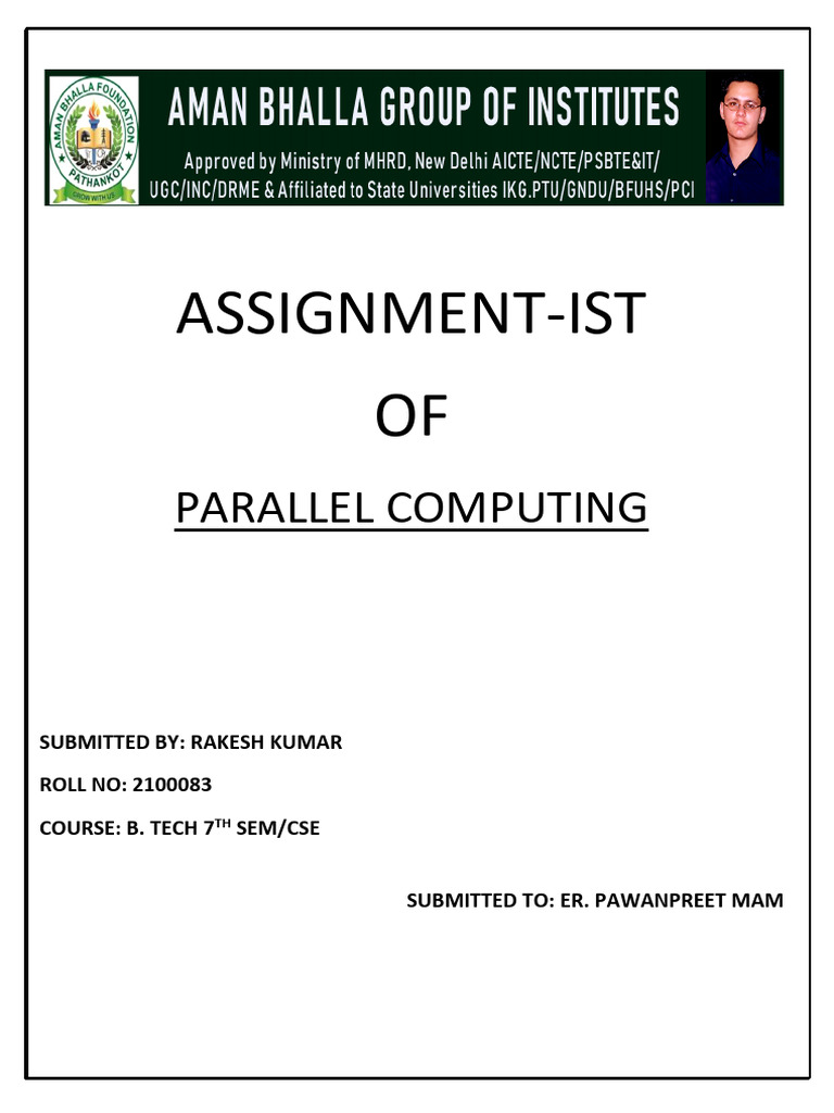Assignment 1st Pc | PDF | Parallel Computing | Central Processing Unit