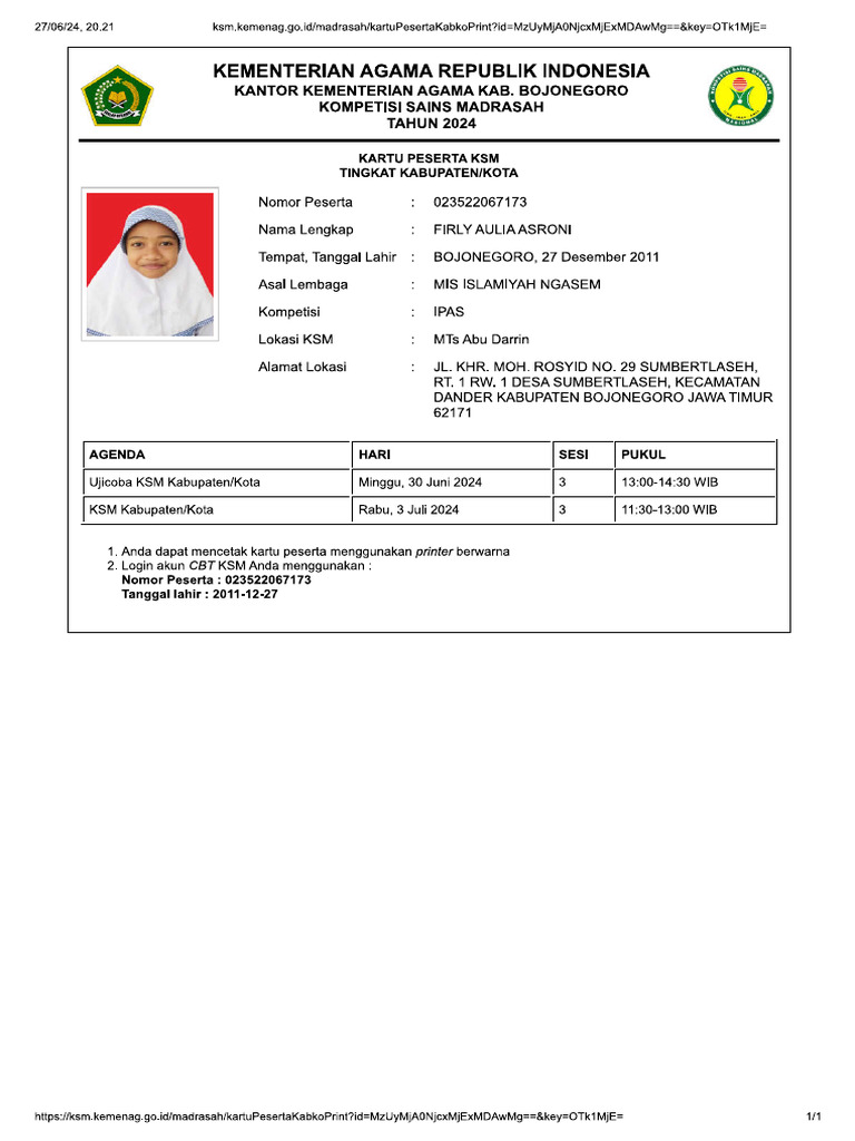 KARTU KSM 2024 FIRLY | PDF