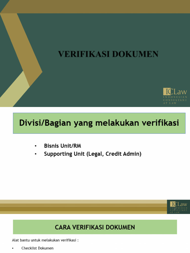 Panduan Verifikasi Dokumen Kredit | PDF | Hukum