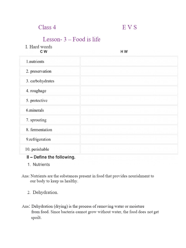 Iv Evs L-3 Food Is Life | PDF