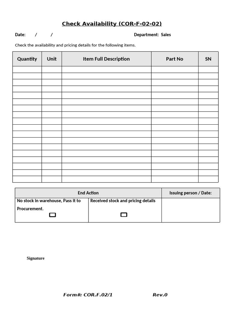 O2 Check Availability | PDF