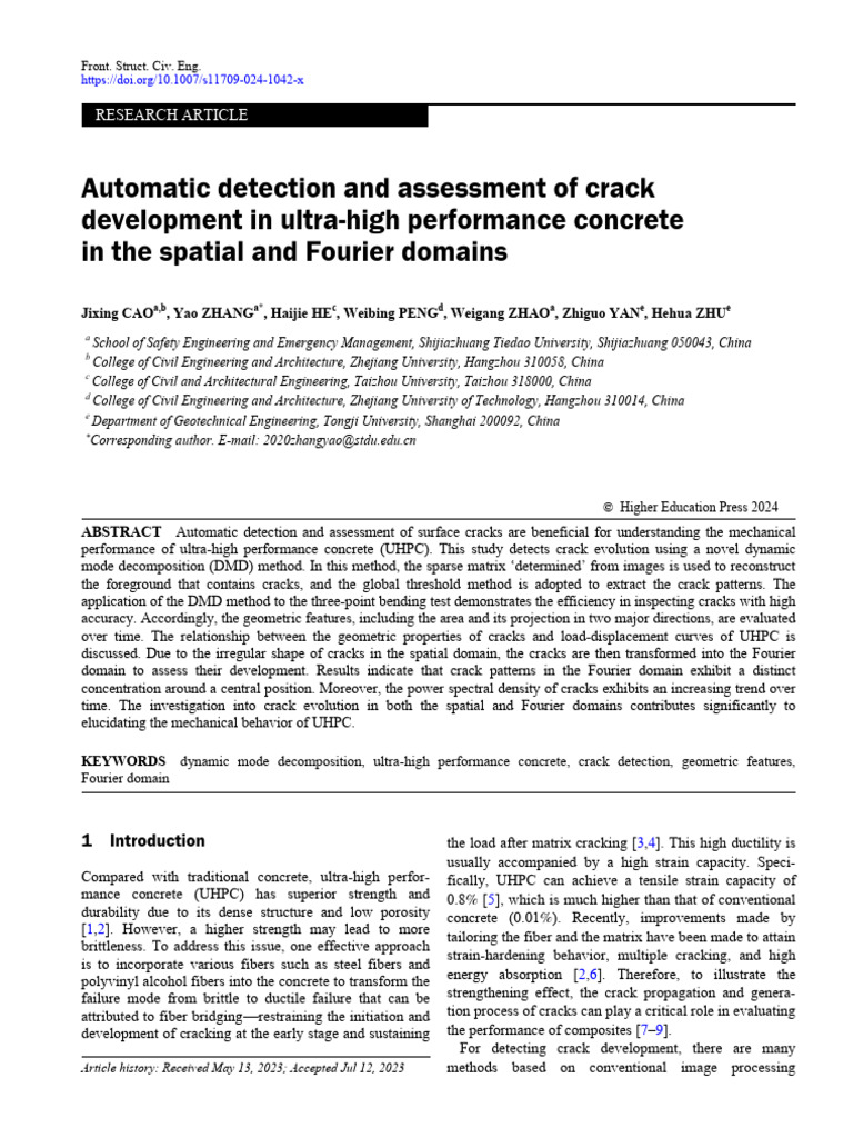 Automatic Detection and Assessment of Crack Development in Ultra-High ...