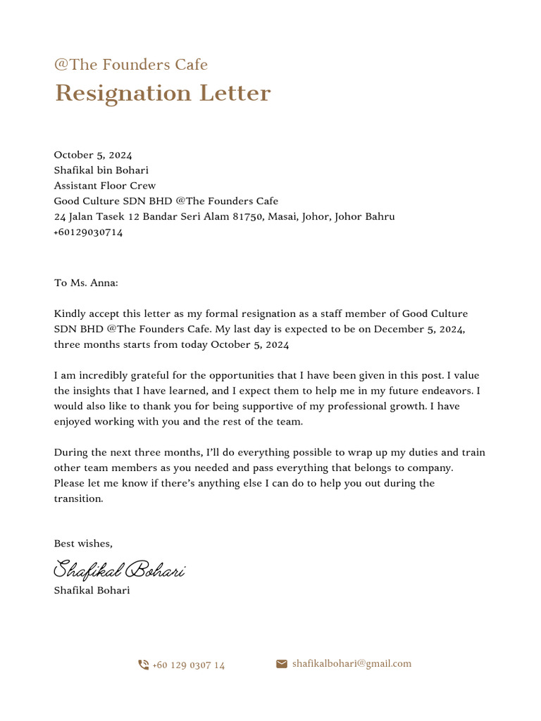 resign letter | PDF