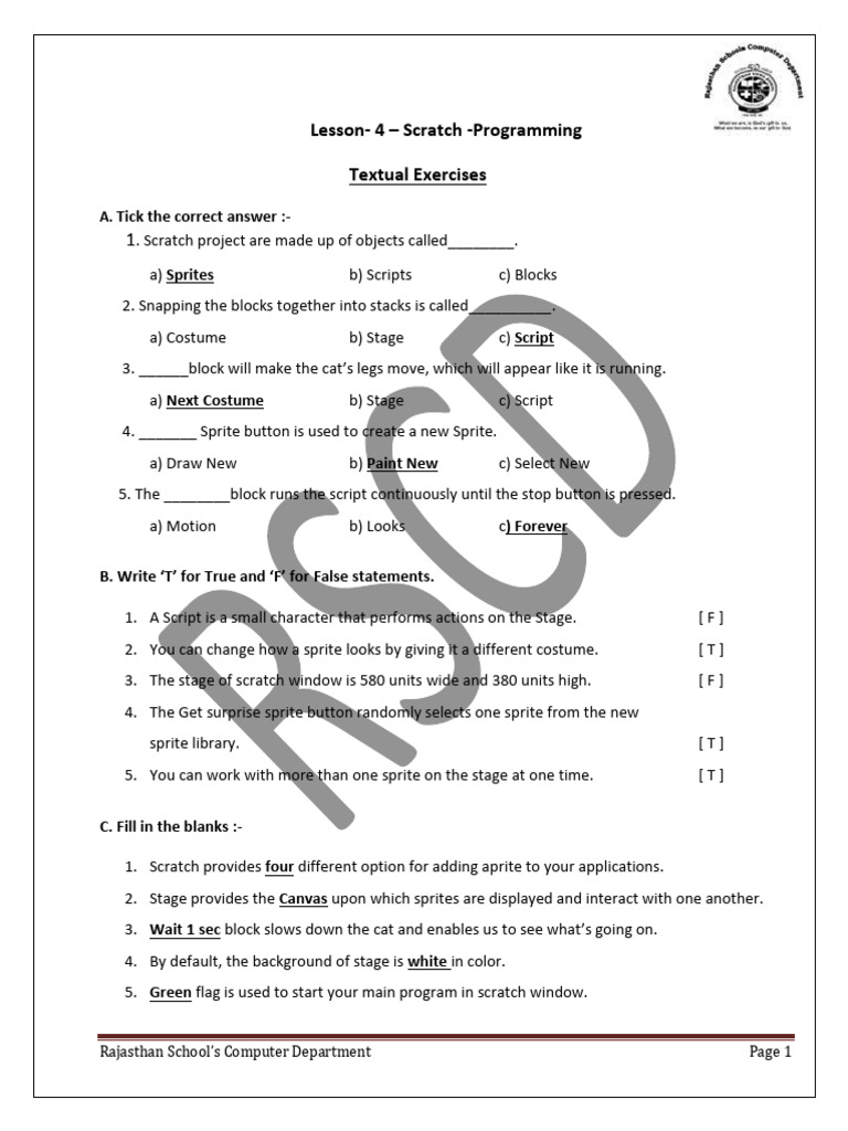 Std-5-Ch-4 | PDF | Scratch (Programming Language) | Computer Programming