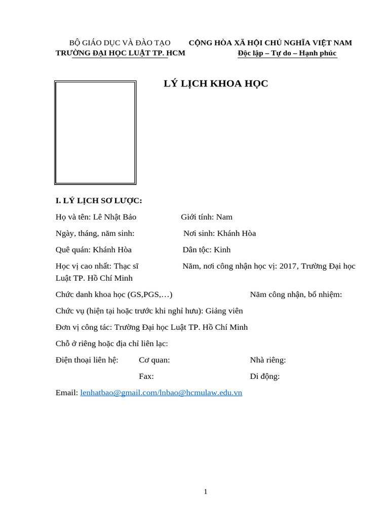 LTM.LLKH.ThS. LE NHAT BAO | PDF