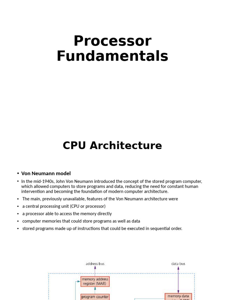 Processor Fundamentals As Pdf Central Processing Unit Assembly Language