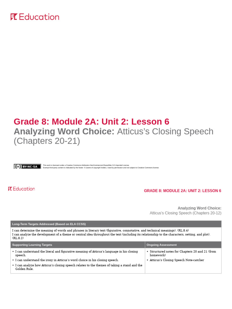 Eled 8m2a Module 2a U2 l6 0316 | PDF | To Kill A Mockingbird