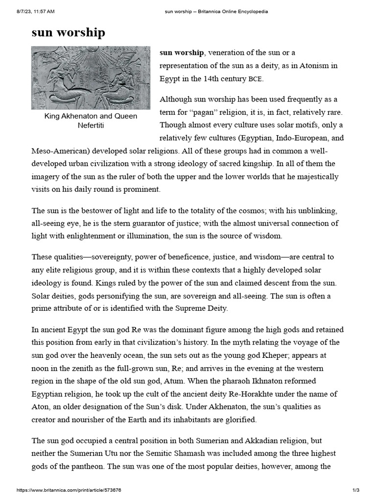 Origins of Sun Worship in Religions | PDF | Solar Deity | Deities