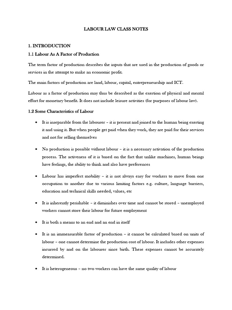 Consolidated Notes | PDF | Labour Economics | Employment