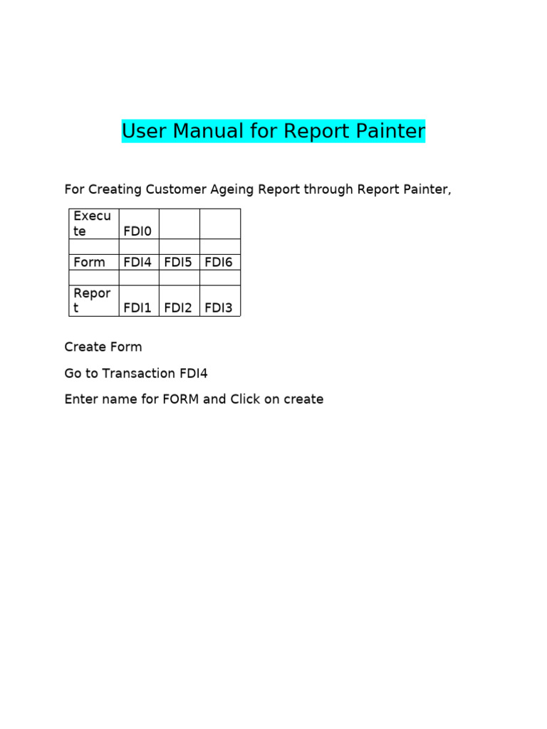 User Manual For Report Painter | PDF | Business