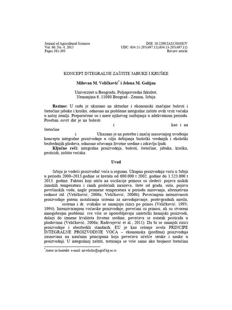 Integralna Zastita Jabuke I Kruske | PDF