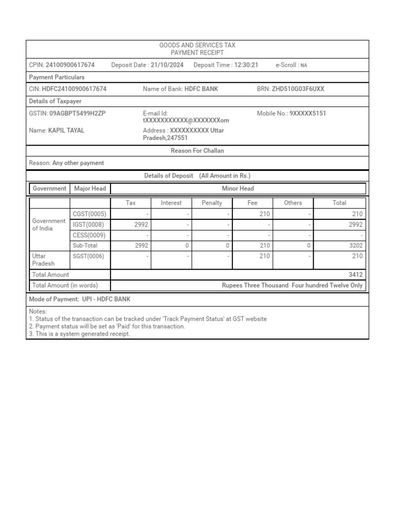 GST-Challan Receipt | PDF