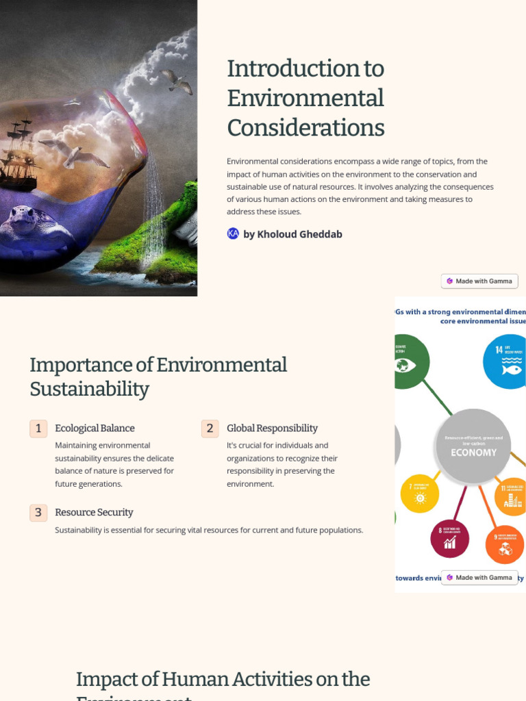 Introduction to Environmental Considerations 1 | PDF | Sustainability ...