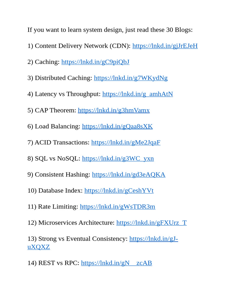 Gaurav Sen's System Design Resources | PDF